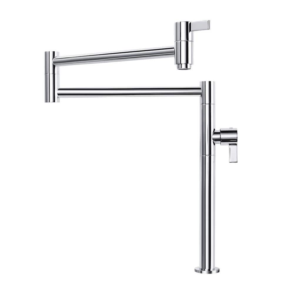 IVIGA Deck Mounted Pot Filler Kitchen Faucet with Double Joint Swing ...
