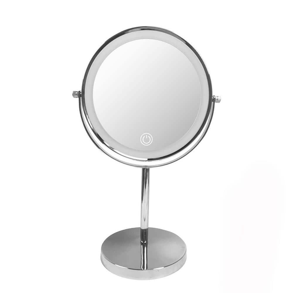 8 in. W x 13.5 in. H Round Double Sided 1x/5x 360-Degree Rotation ...