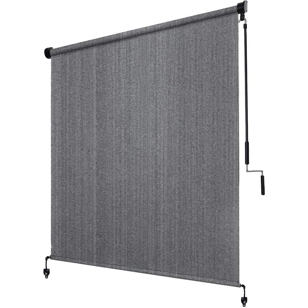 Justincity 96 in. Cordless Roll Up Shade Cloth Fabric 2 Poles and 1 ...