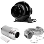 iPower 195 CFM Inline Fan Circulation Vent Blower and Air Carbon Filter ...