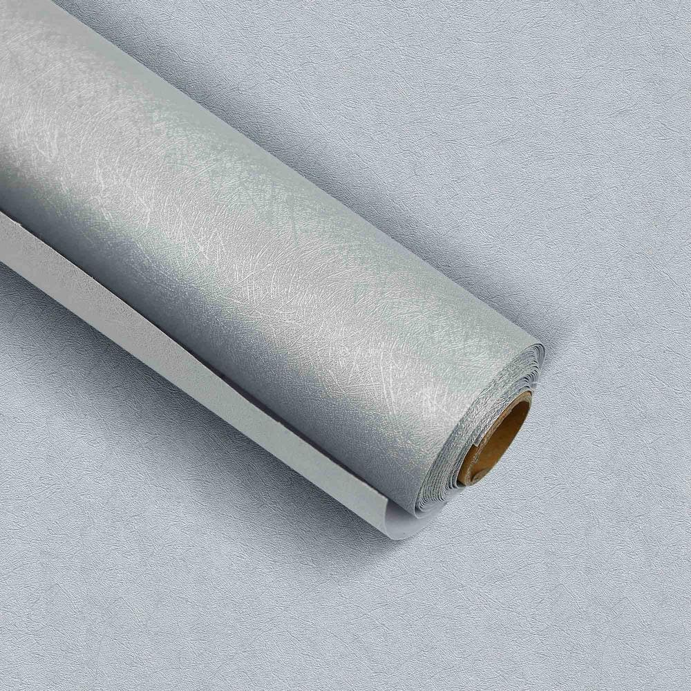 Jeedeson Silver Gray Removable Vinyl Peel and Stick Wallpaper Roll ...