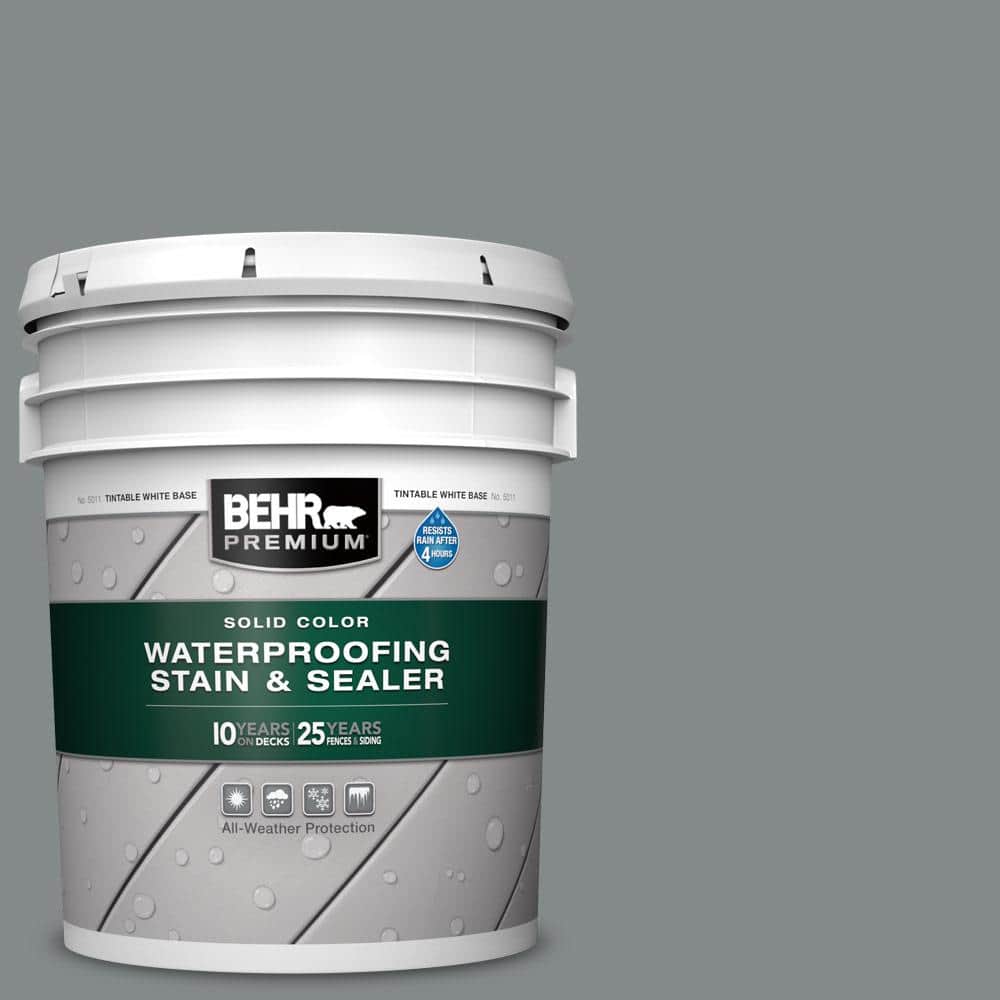 BEHR PREMIUM 5 gal. #N460-5 Slate Rock Solid Color Waterproofing ...
