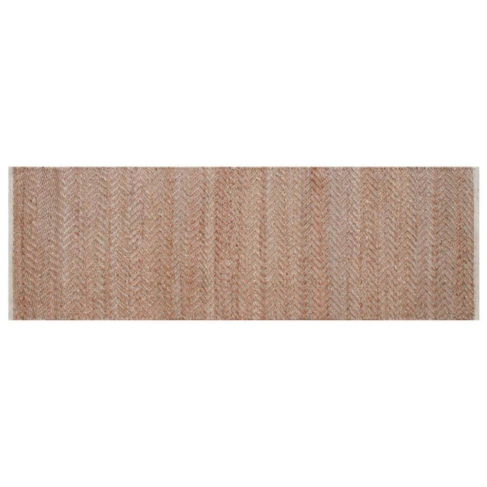 Natural Jute Chevron Indoor Area Rug 2 ft. 6 in. x 7 ft. 9 in. Tan ...