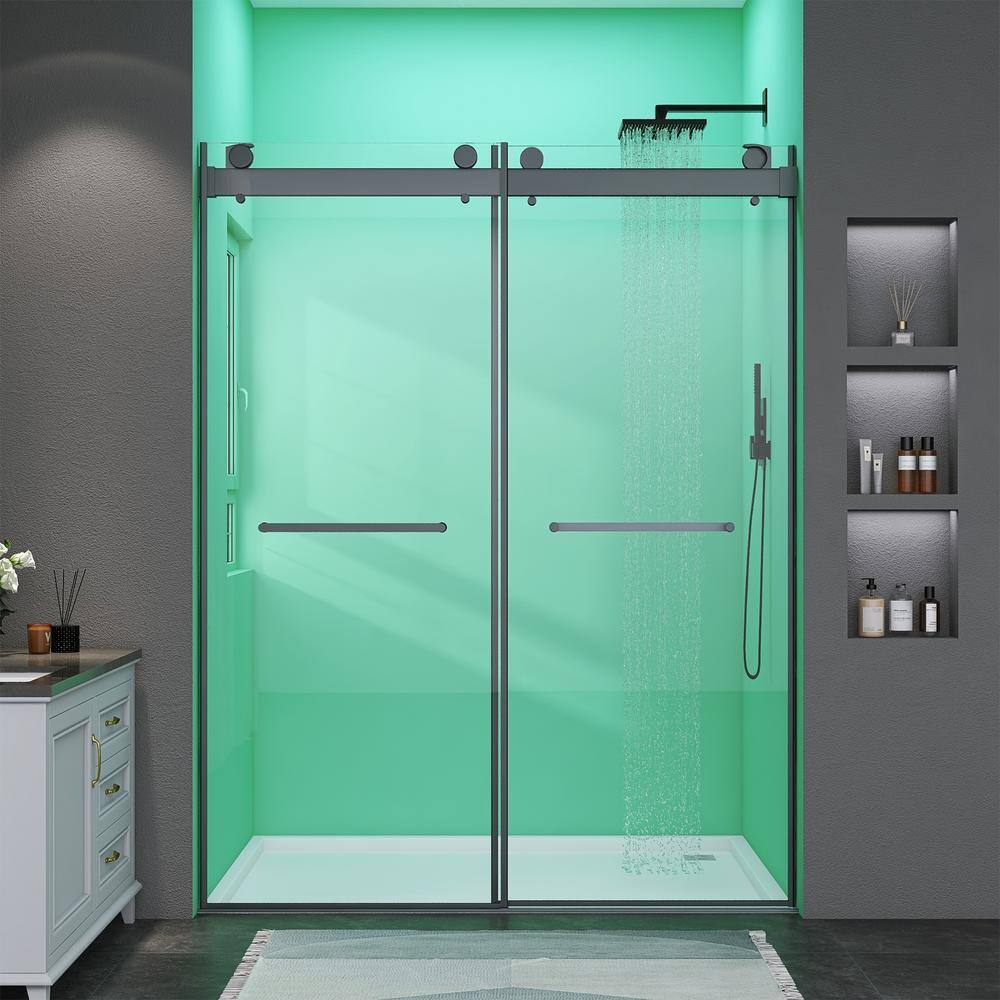 Zeafive 72 In W X 79 In H Glass Shower Door Frameless Bypass Double Zeafive 72 In W X 79 In H Glass Shower Door Frameless Bypass Double