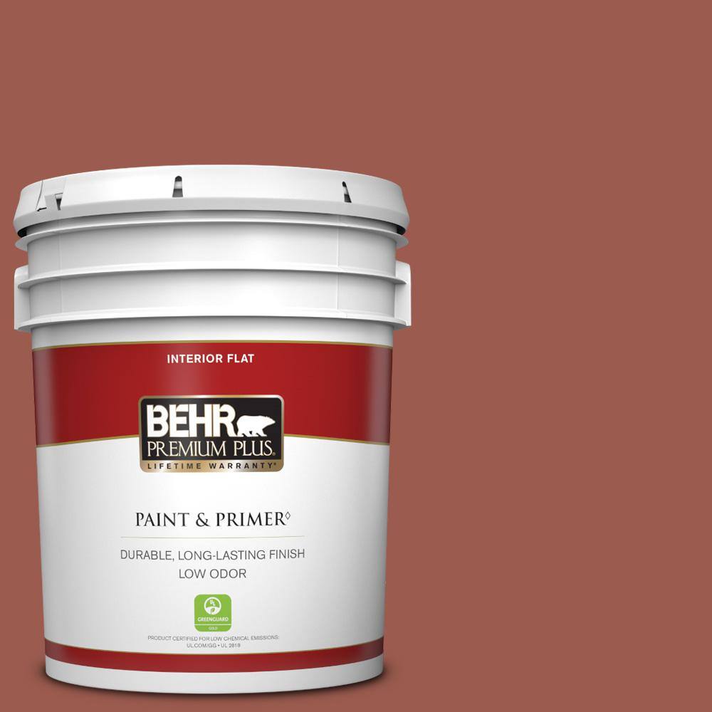 BEHR PREMIUM PLUS 5 gal. #ICC-106 Spicy Cayenne Flat Low Odor Interior ...