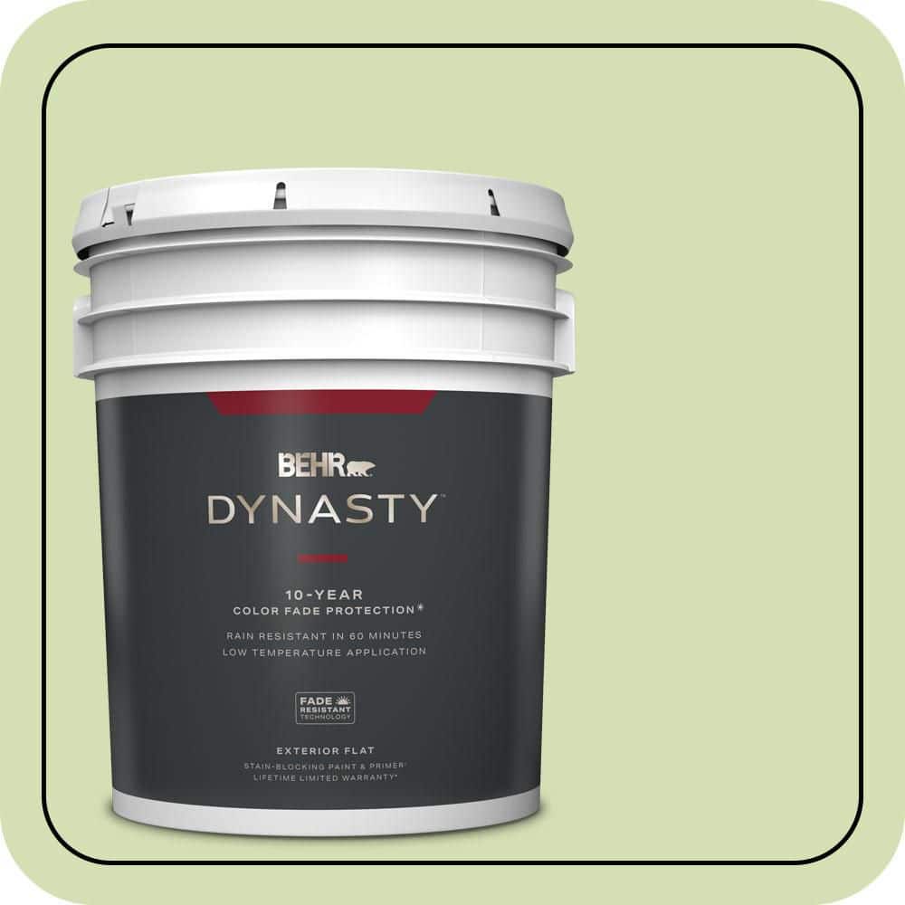 BEHR DYNASTY 5 gal. #420C-3 Celery Bunch Flat Exterior Stain-Blocking ...