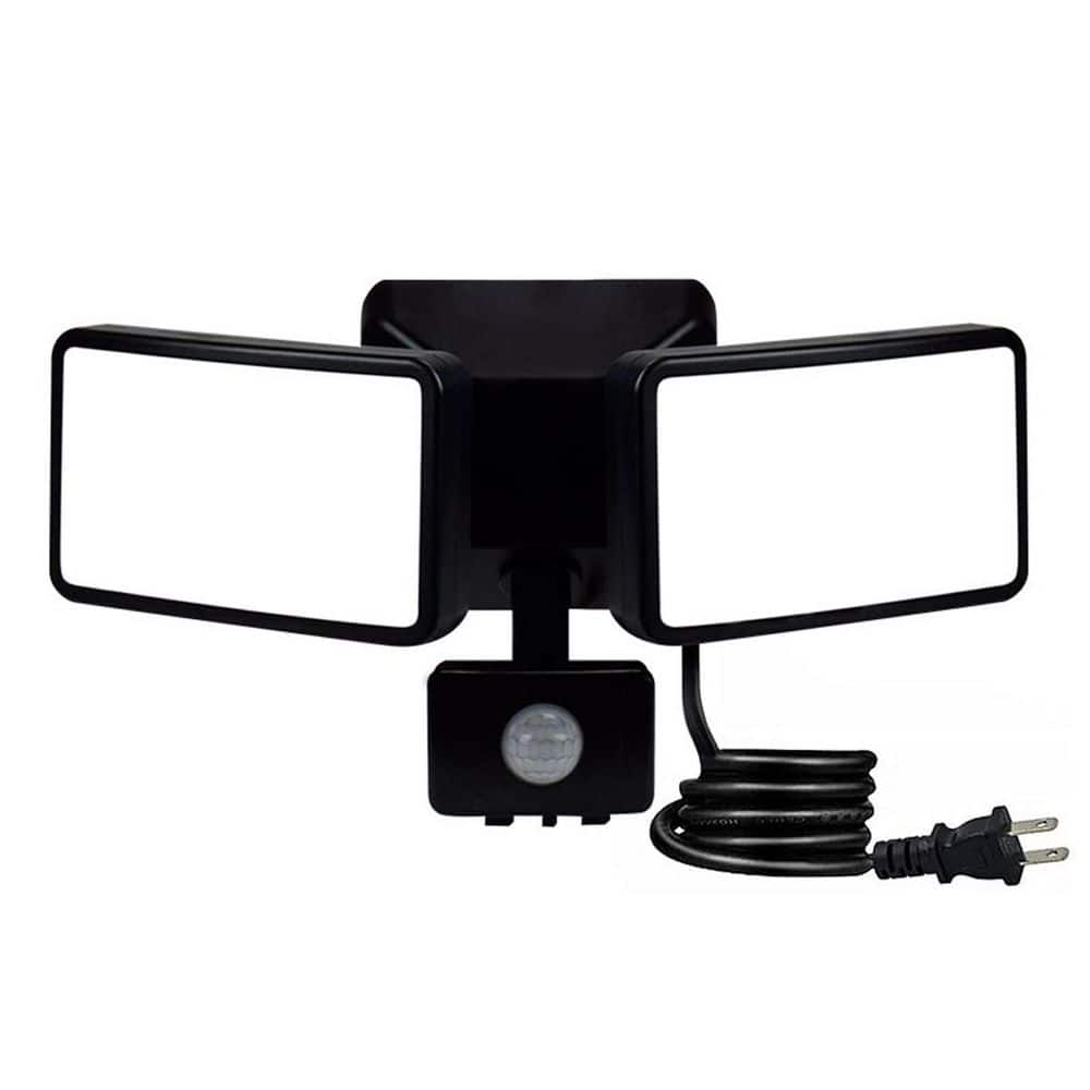 TAIFOND 20-Watt 150-Degree Black Motion Activated Integrated LED ...