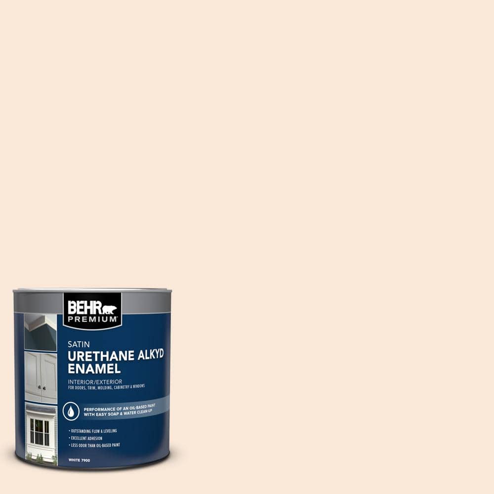 BEHR PREMIUM 1 qt. #RD-W14 Aria Ivory Satin Enamel Urethane Alkyd ...