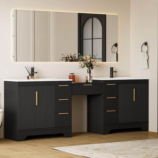 Double Sink - 96 Inch Vanities - Bathroom Vanities with Tops - The Home ...