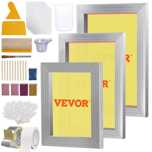 VEVOR Screen Printing Kit, 3 PCS Aluminum Silk Screen Printing Frames ...