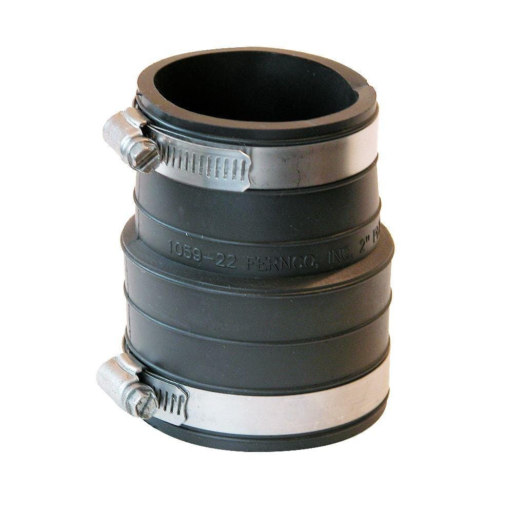 Fernco 2 in. Plastic Hub x 2 in. Flexible PVC Coupling P1059-22 - The ...