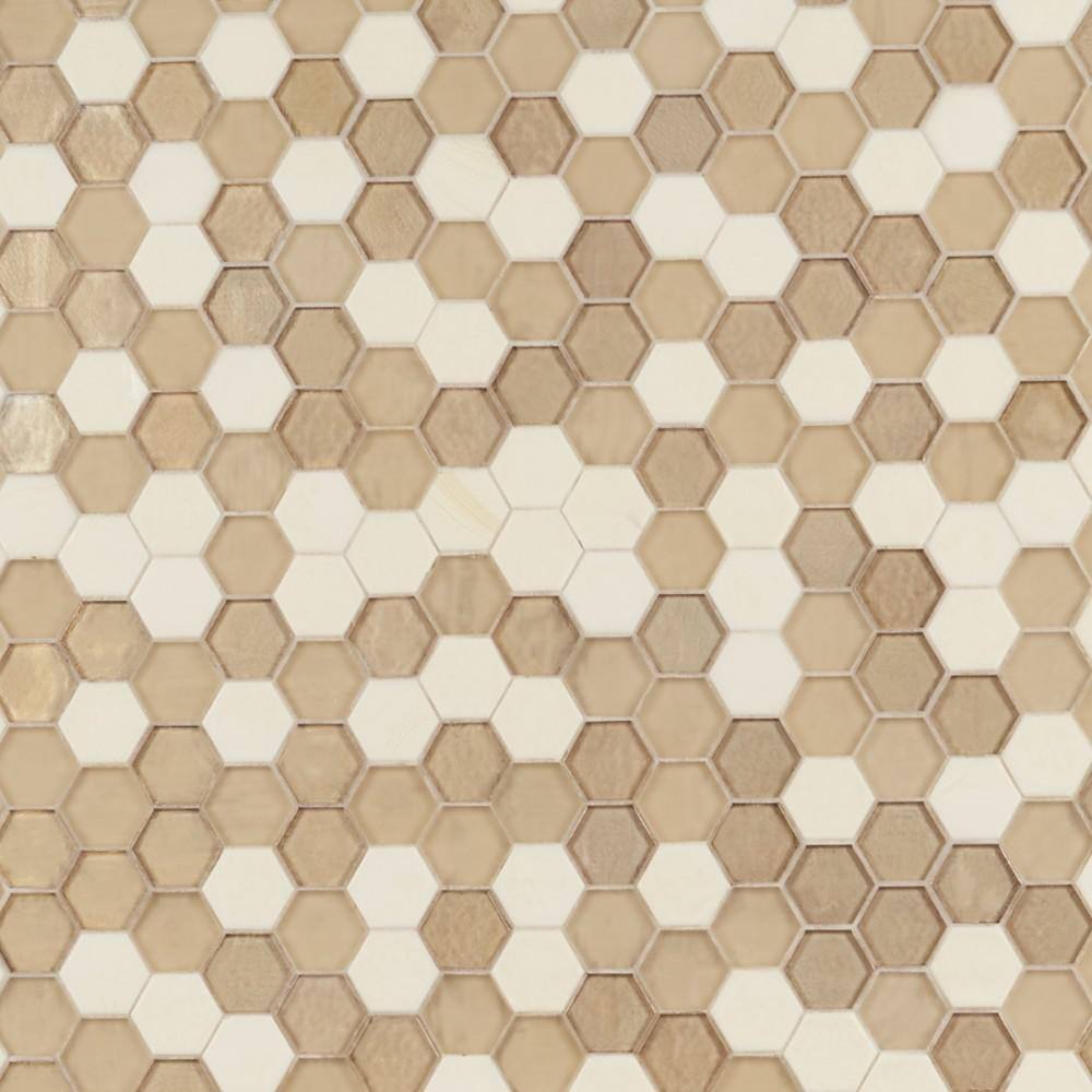 Ivy Hill Tile Argent Hex Bronze 4 in. x 0.24 in. Matte Glass Wall ...