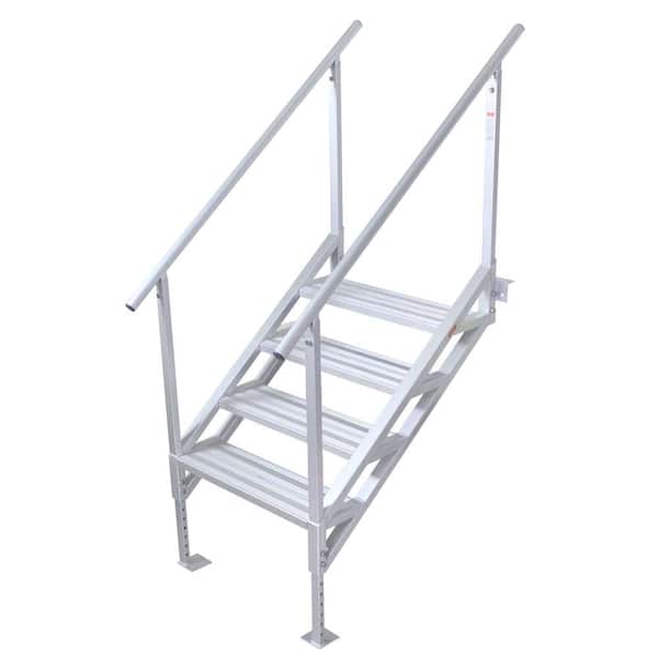 Extreme Max Jumbo-Tread Universal Mount Dock Stairs with Railing - 4 ...
