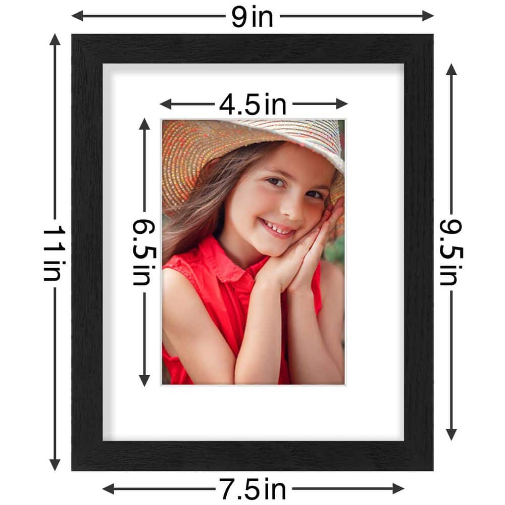 8 x 10 Picture Frames Set of 9 Black Composite Wood Collage Frame with ...