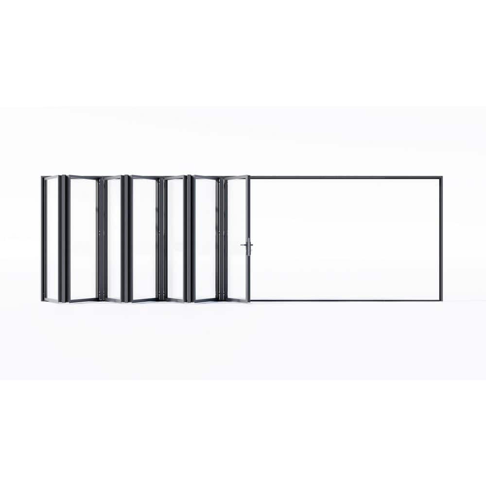 TEZA DOORS Teza 85 Series 216 in. x 80 in. Matte Black Right to Left ...