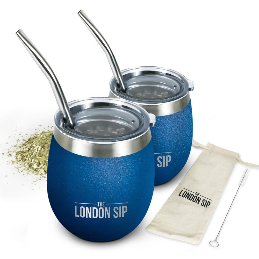 8 oz. Blue Stainless Steel Yerba Mate Cup (Set of 2) YMC8S-U - The Home ...