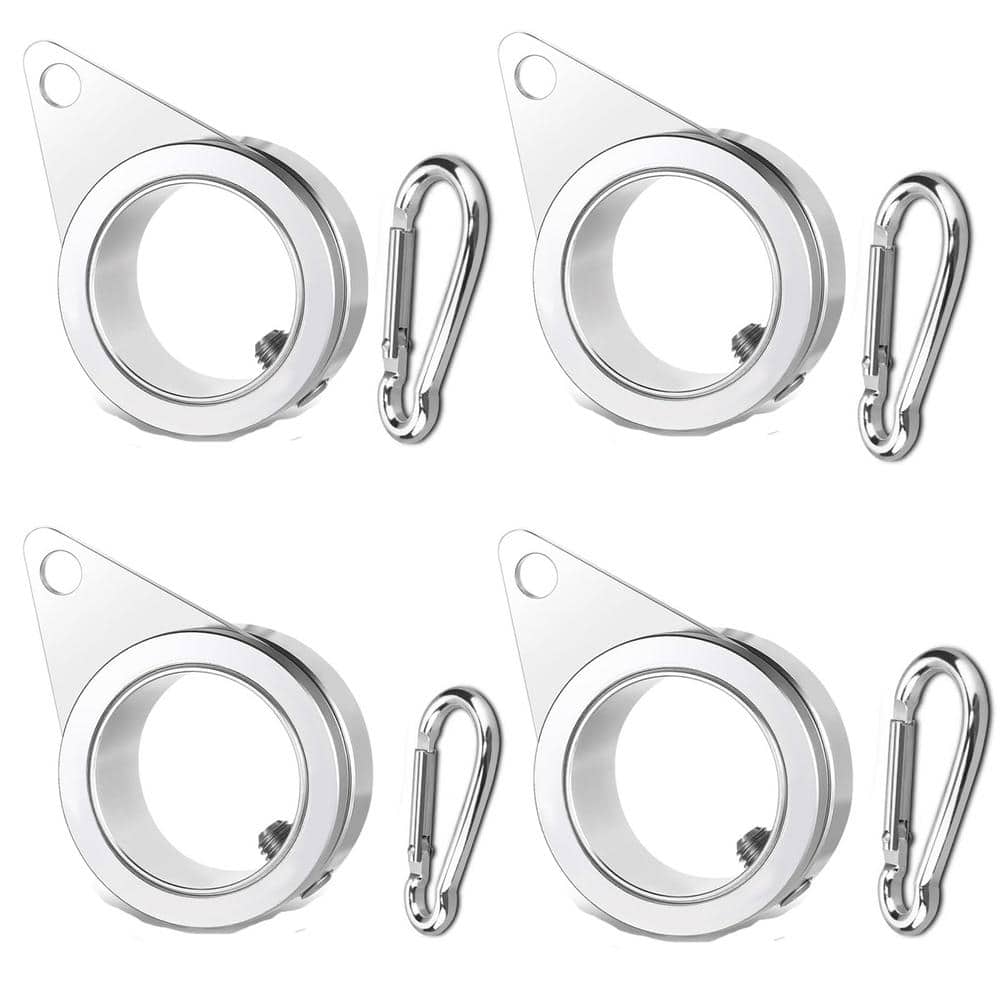 Angel Sar 1.25 in. Matte Silver Aluminum Alloy Flagpole Rings 360 ...
