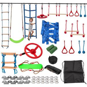 VEVOR Ninja Warrior Obstacle Course 2 x 65 ft. Weatherproof Slacklines ...