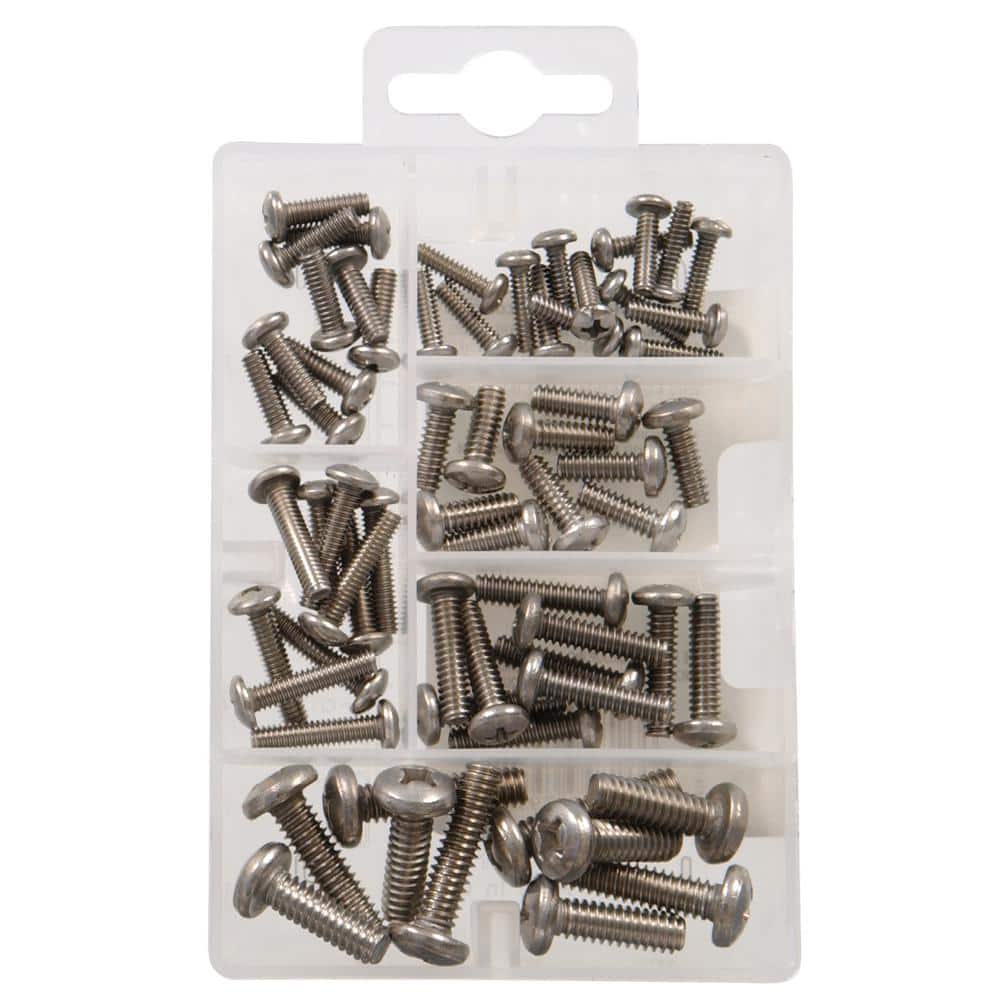 Hillman Stainless Steel Pan Head Phillips Machine Screw Assorted Kit ...