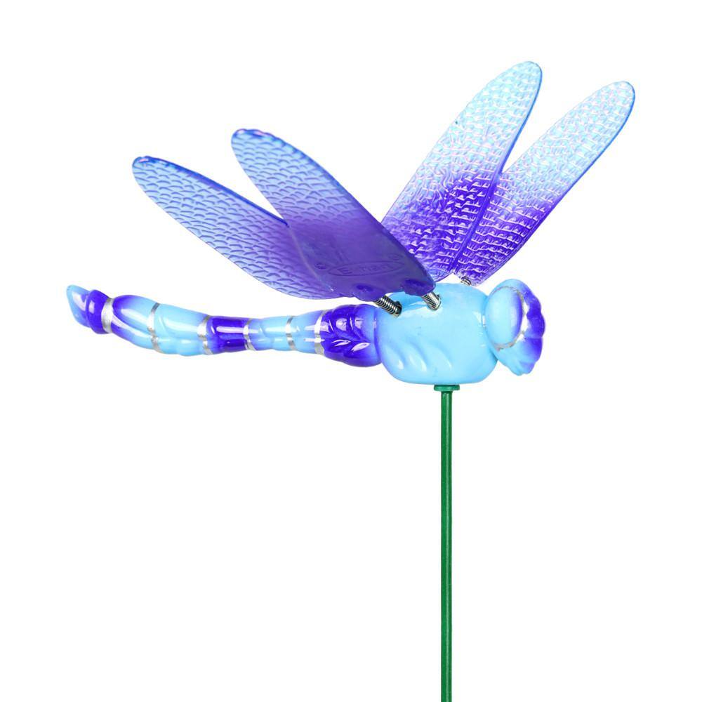 Exhart WindyWing Dragonfly Ombre 1.28 ft. Blue Plastic Garden Stake ...