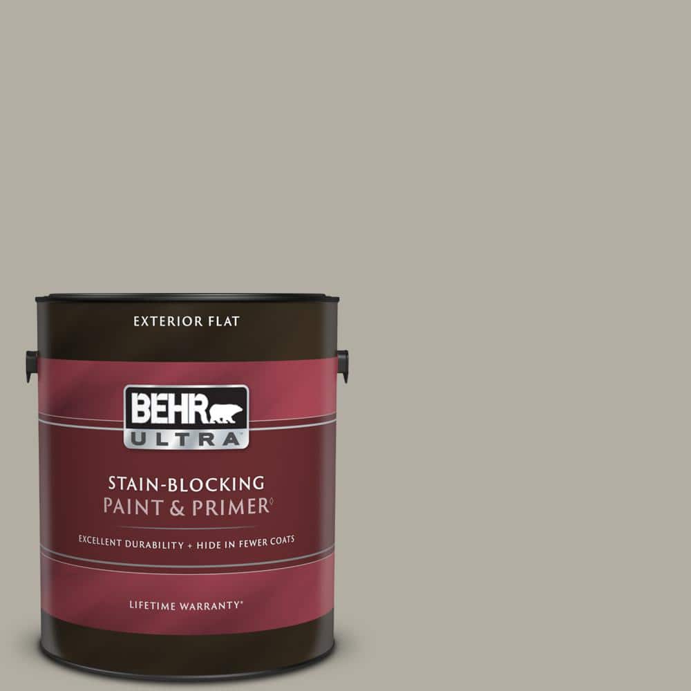 BEHR ULTRA 1 gal. #790D-4 Granite Boulder Flat Exterior Paint & Primer ...