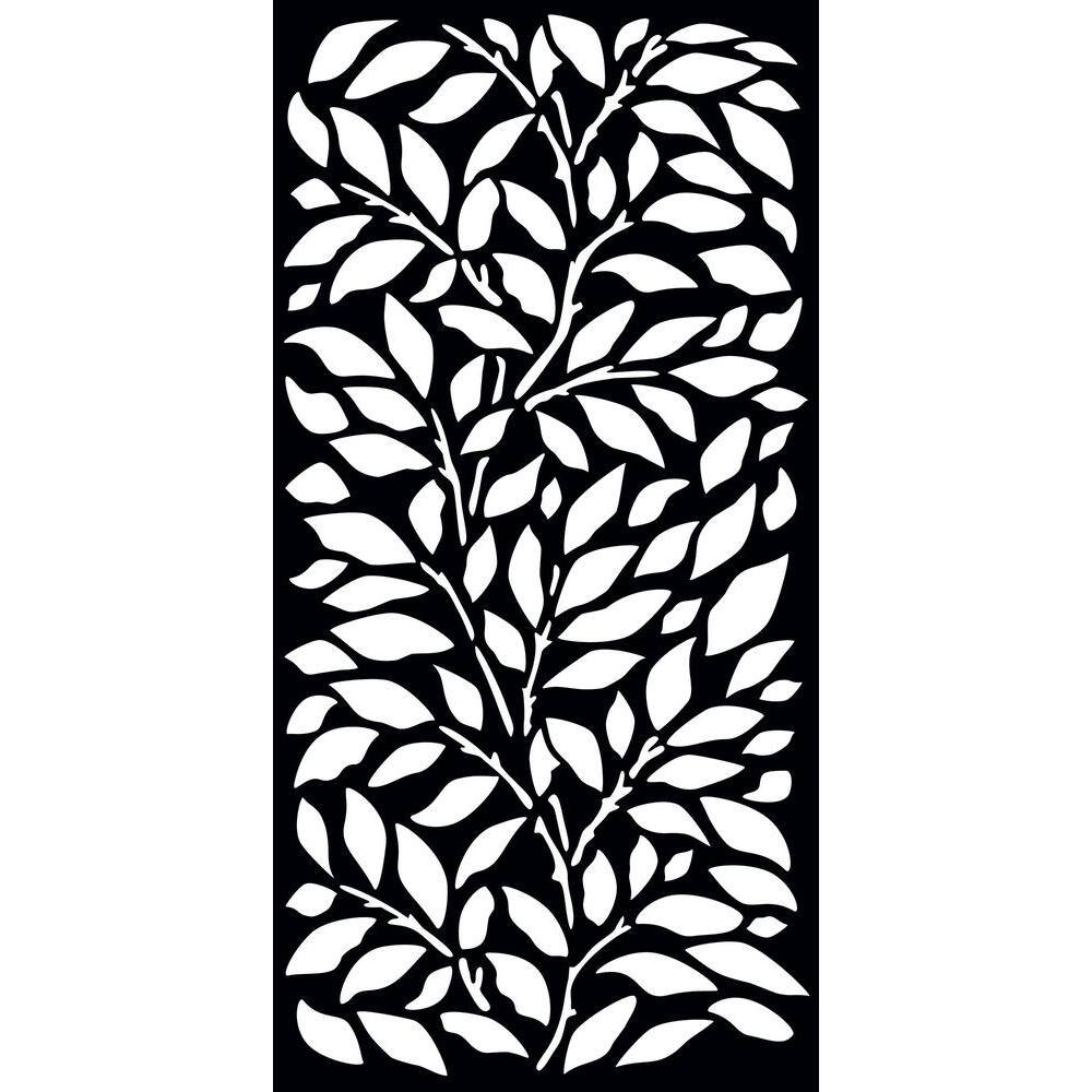 Matrix 71 in. x 2.95 ft. Jungle Decorative Screen Panel in Black B ...
