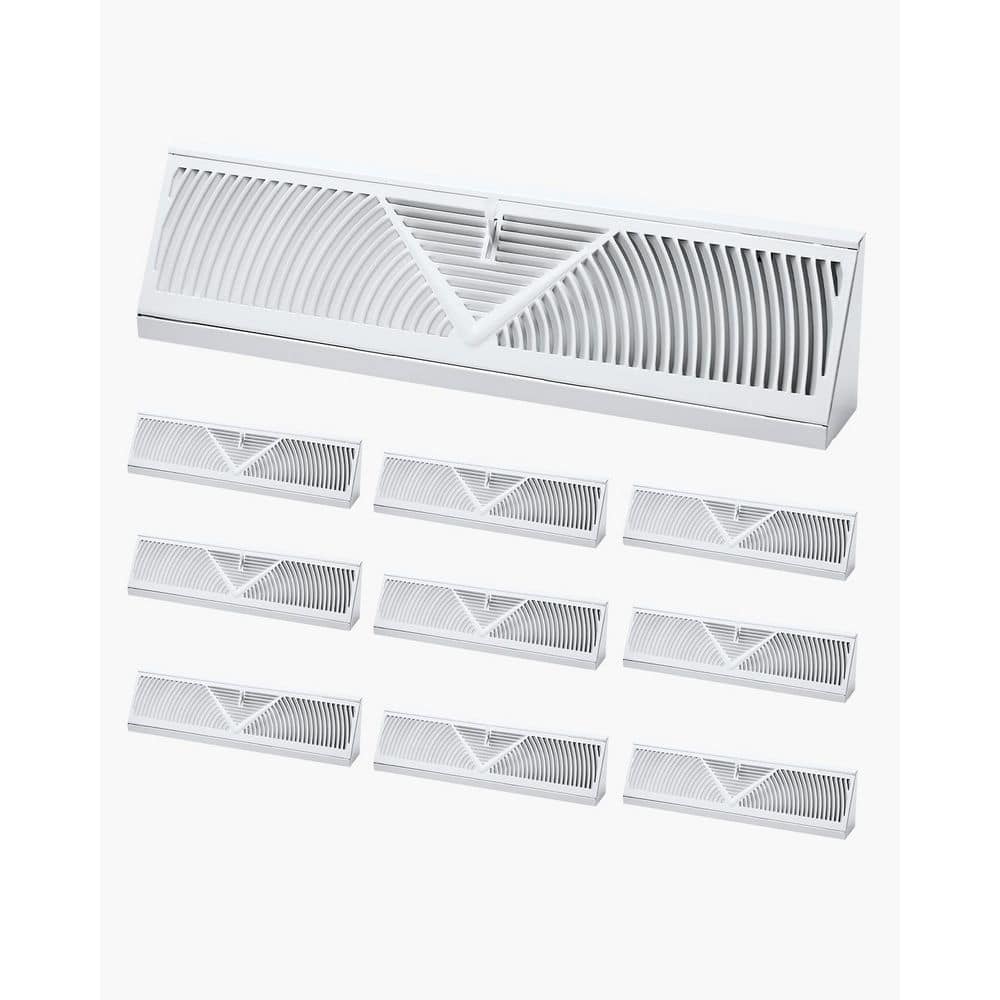 VEVOR Floor Registers 18 in. x 5 in. Steel Diffuser Register in White ...