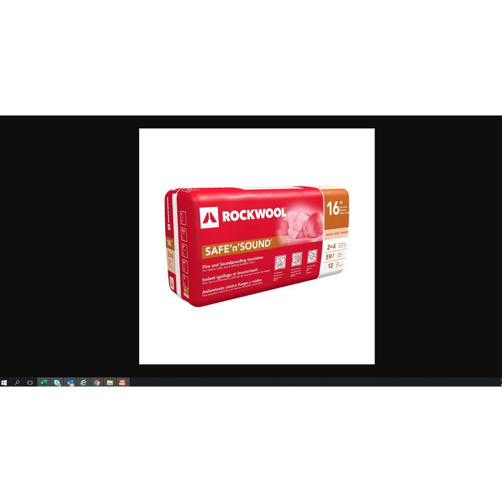 Rockwool Safe'n'Sound 3"x15-1/4"x47" Unfaced Batt - Stone Wool ...