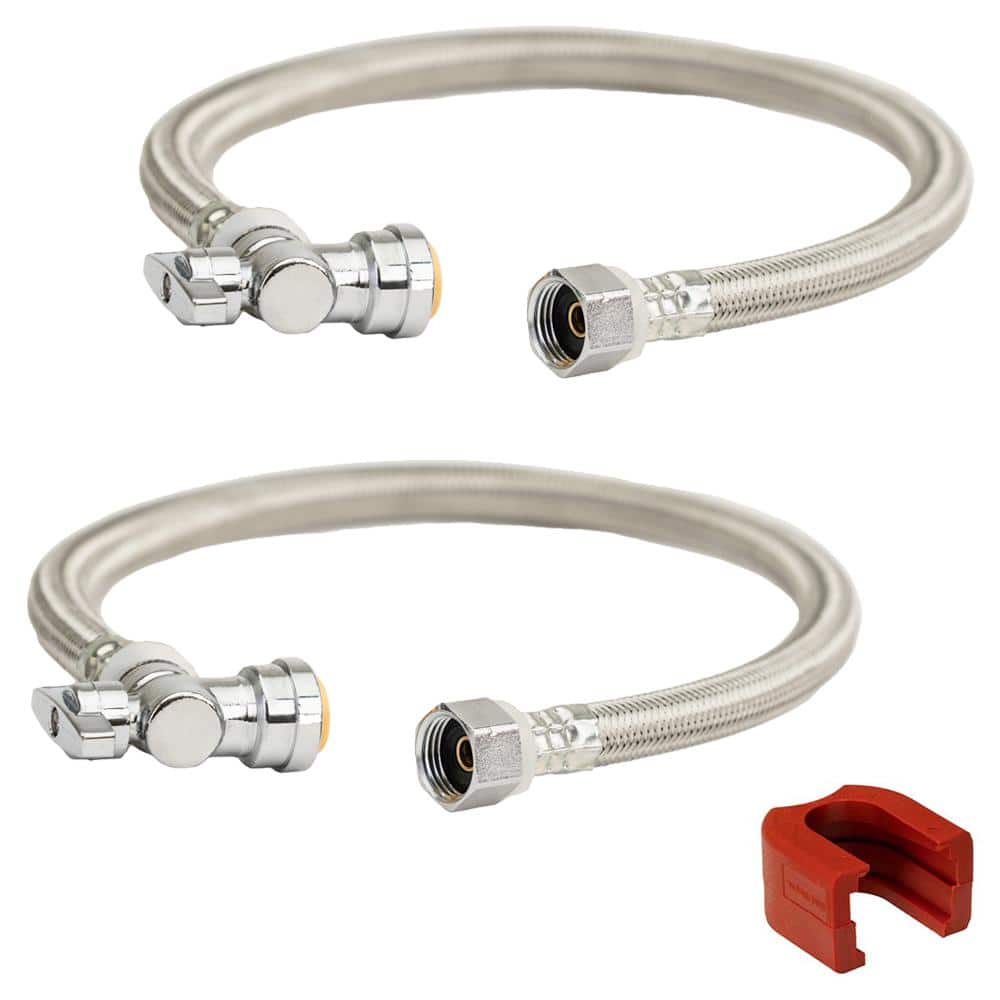 QUICKFITTING 1/2 in. Push-to-Connect x 1/2 in. FIP x 24. in. Angle Stop ...