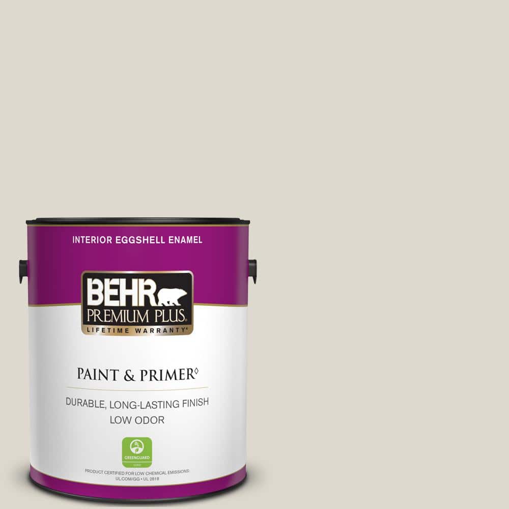 BEHR PREMIUM PLUS 1 gal. #N320-1 Campfire Ash Eggshell Enamel Low Odor ...