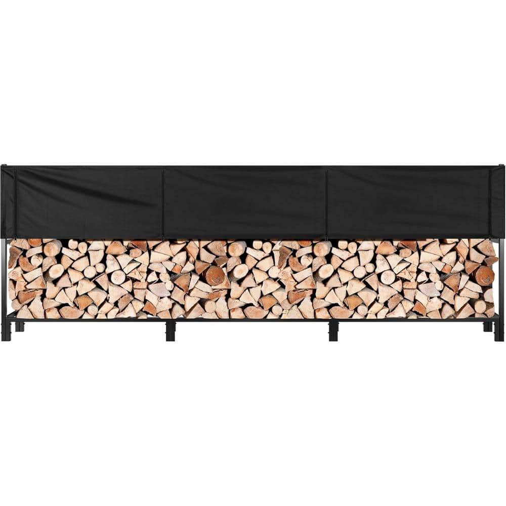 VIVOHOME 12 ft. 142 in. Heavy Duty Outdoor Firewood Rack with Cover ...
