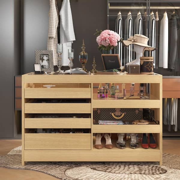 Wood and glass dresser store