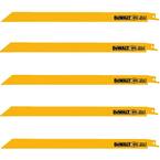 DEWALT 12 in. 14 TPI Straight Back Bi-Metal Reciprocating Saw Blade (5 ...