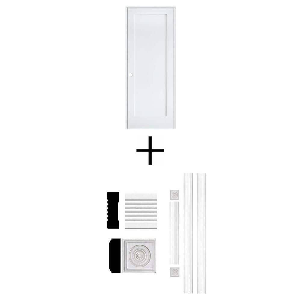 30 in. x 80 in. Shaker 1-Panel Interior Door and 3/4 in. x 2 1/4 in. x ...