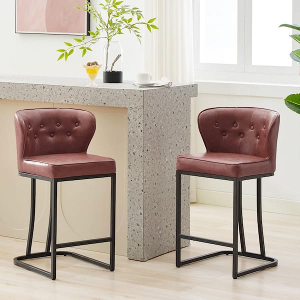 JEAREY Star Stackable Plastic Red Outdoor Bar Stool (set of 2) XQ24-Red ...