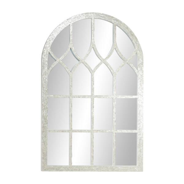 Litton Lane Large Irregular White Contemporary Mirror (48.0 in. H x 1.0 ...