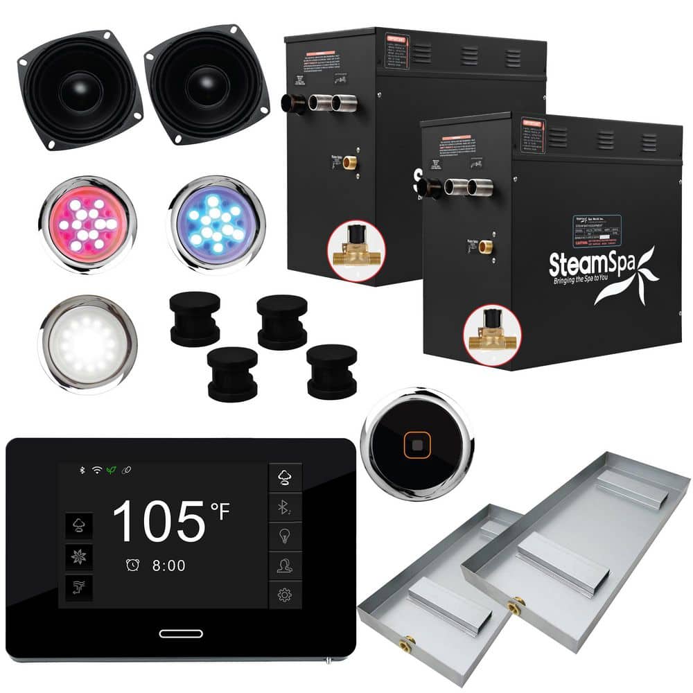 SteamSpa Black Series 24kW Steam Bath Generator with Continuous Steam ...