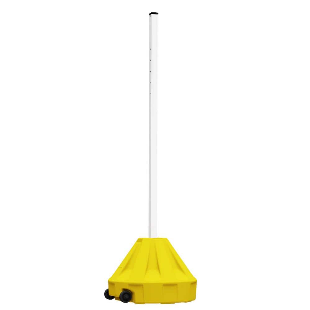 PLASTICADE Roll-A-Post 24 in. Diameter Yellow Base Portable Post Sign ...