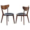Coaster Malone Black/Dark Walnut Side Chair (Set of 2) 105362 - The ...