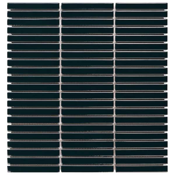 Ivy Hill Tile Motif Stacked Emerald Green 3.73 in. x 0.27 in. Glossy ...