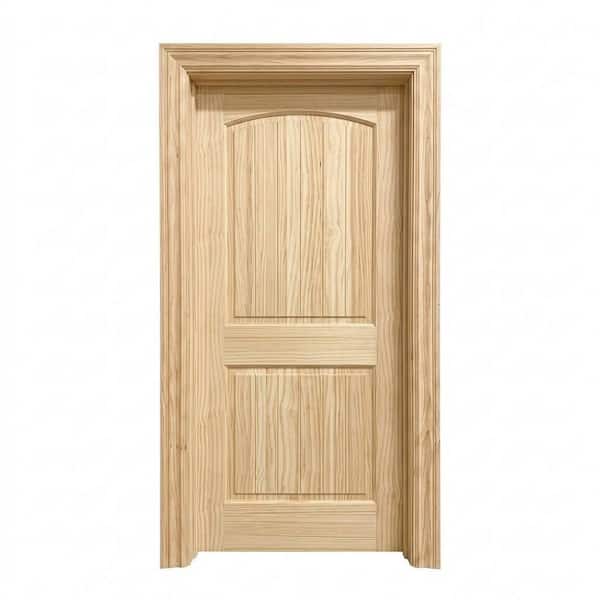 Kimberly Bay 80 in. H x 32 in. W Unfinished 2-Panel Arch Top V-Groove ...