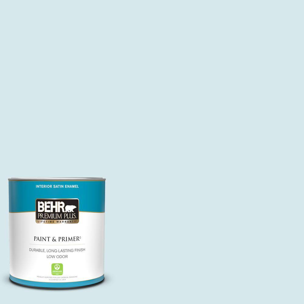 BEHR PREMIUM PLUS 1 qt. #S490-1 Permafrost Satin Enamel Low Odor ...