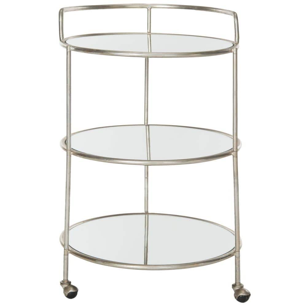 SAFAVIEH Dulcinea Silver Serving Cart FOX2554A - The Home Depot