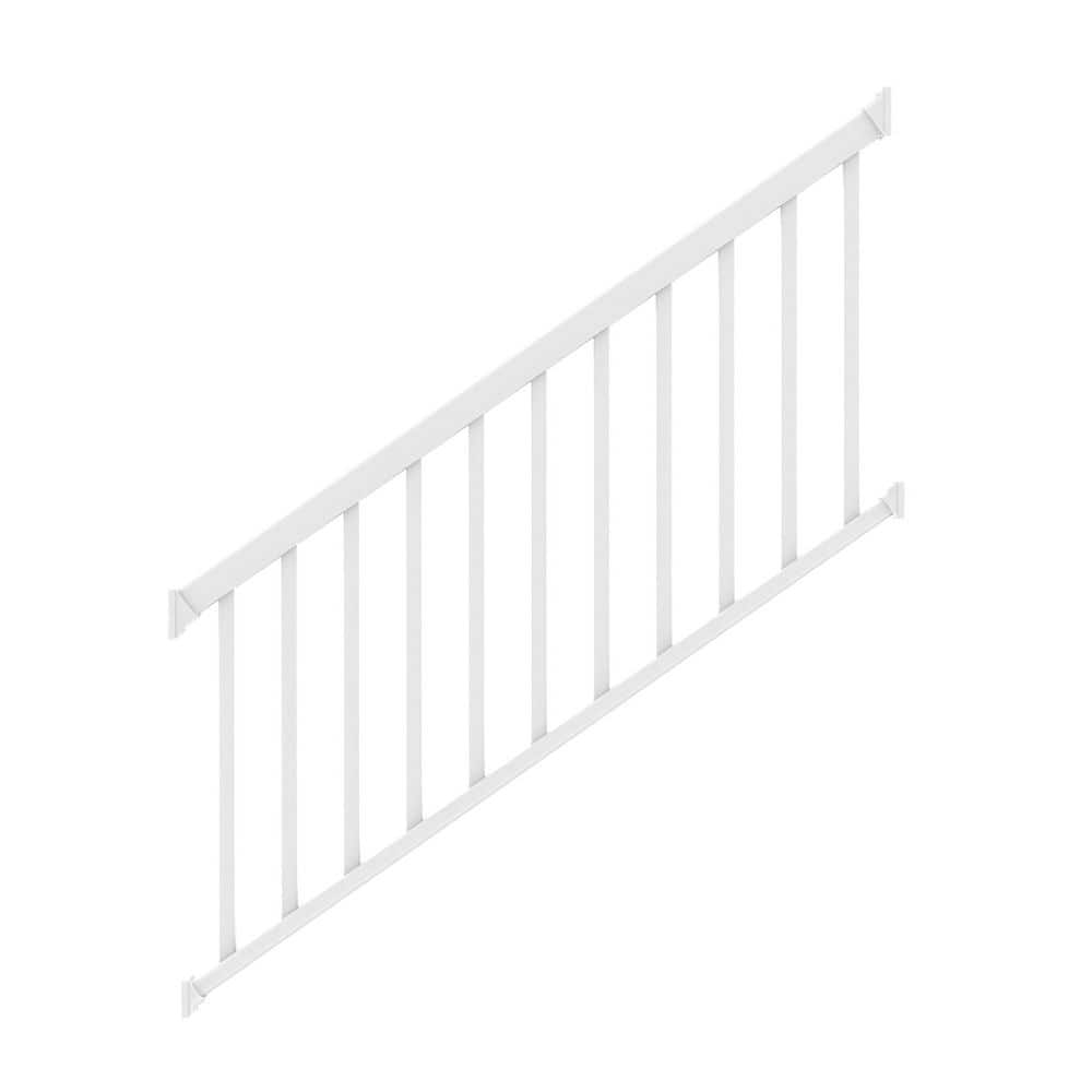 Deckorators 6 ft. x 36 in. White PVC Composite Deck Stair Railing Kit ...