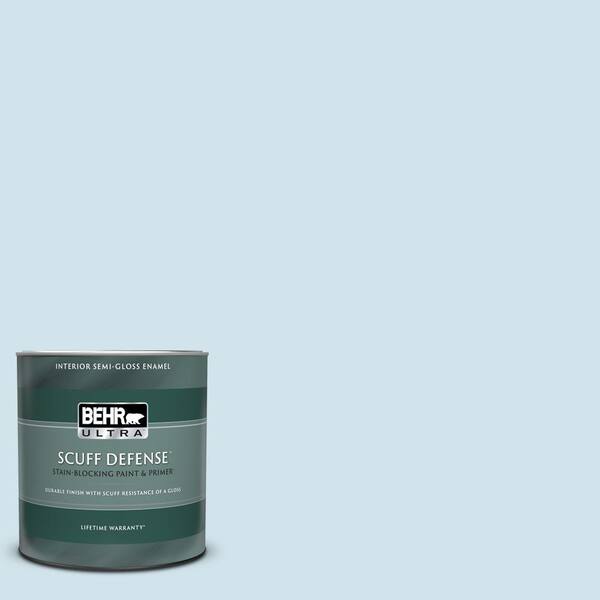 BEHR ULTRA 1 qt. #550A-1 Sea Sprite Extra Durable Semi-Gloss Enamel ...