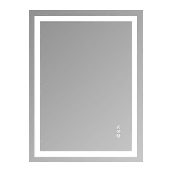 FORCLOVER 24 in. W x 32 in. H Rectangular Frameless Wall Mount Bathroom ...