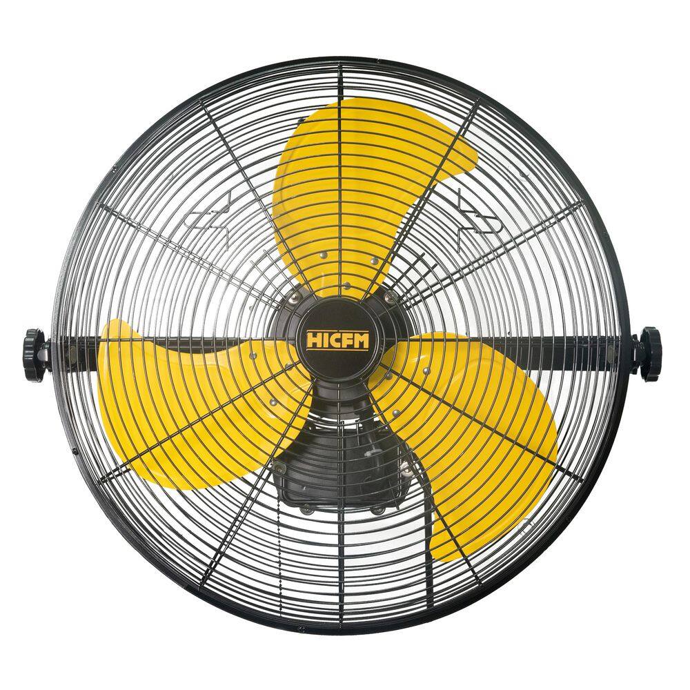 WOCK HICFM 20 in. Yellow Outdoor Wall Mounted Fan, 5100 CFM 3-Speed ...