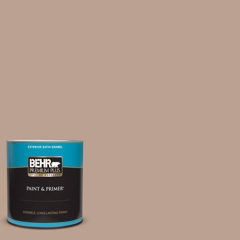 BEHR PREMIUM PLUS 1 qt. #T15-17 Mocha Foam Satin Enamel Exterior Paint ...