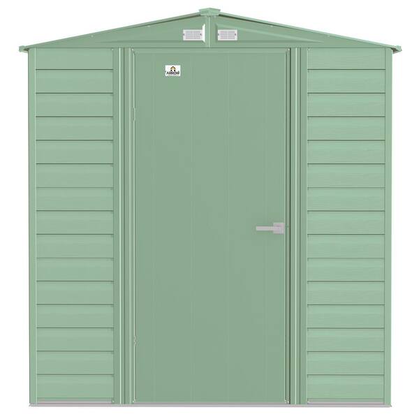 Arrow 6 ft. x 5 ft. Green Metal Storage Shed With Gable Style Roof 27 ...