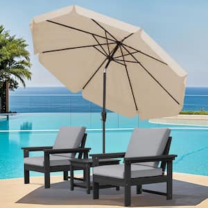 JEAREY 9 ft. Outdoor Market Patio Umbrella with Scalloped Edge in Red ...